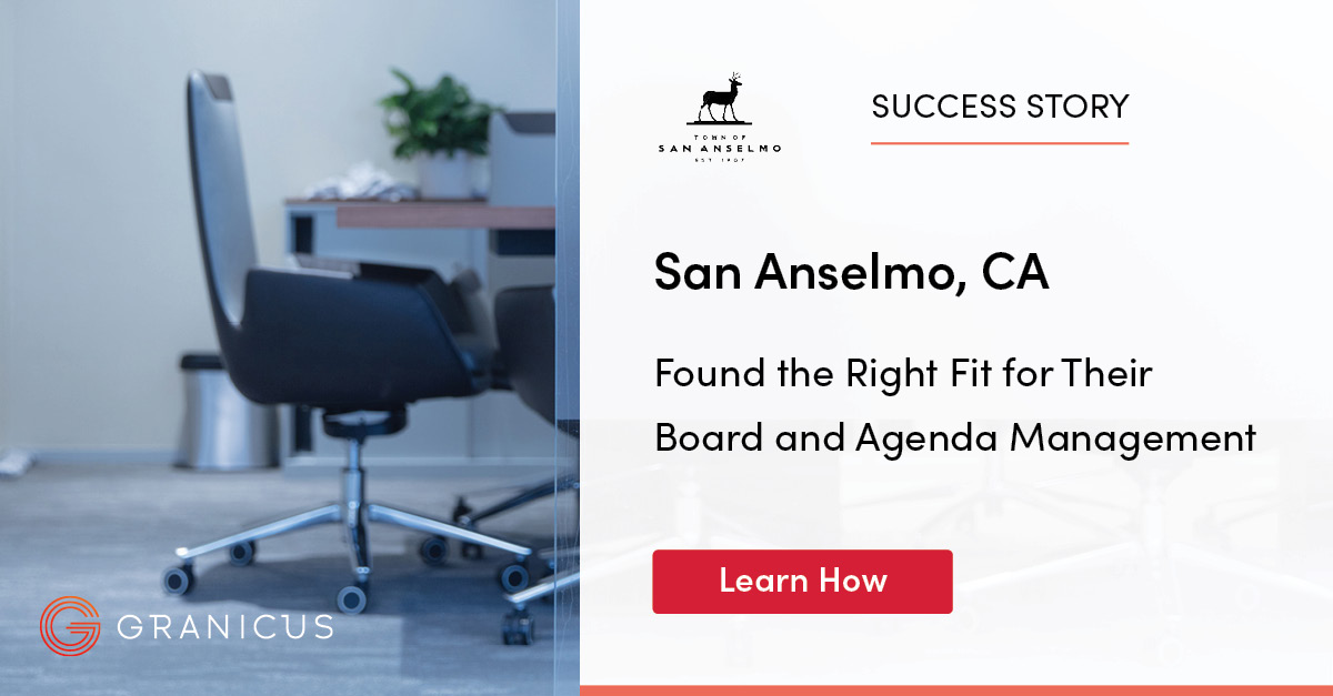 San Anselmo, CA | Board and Agenda Management | Success Story