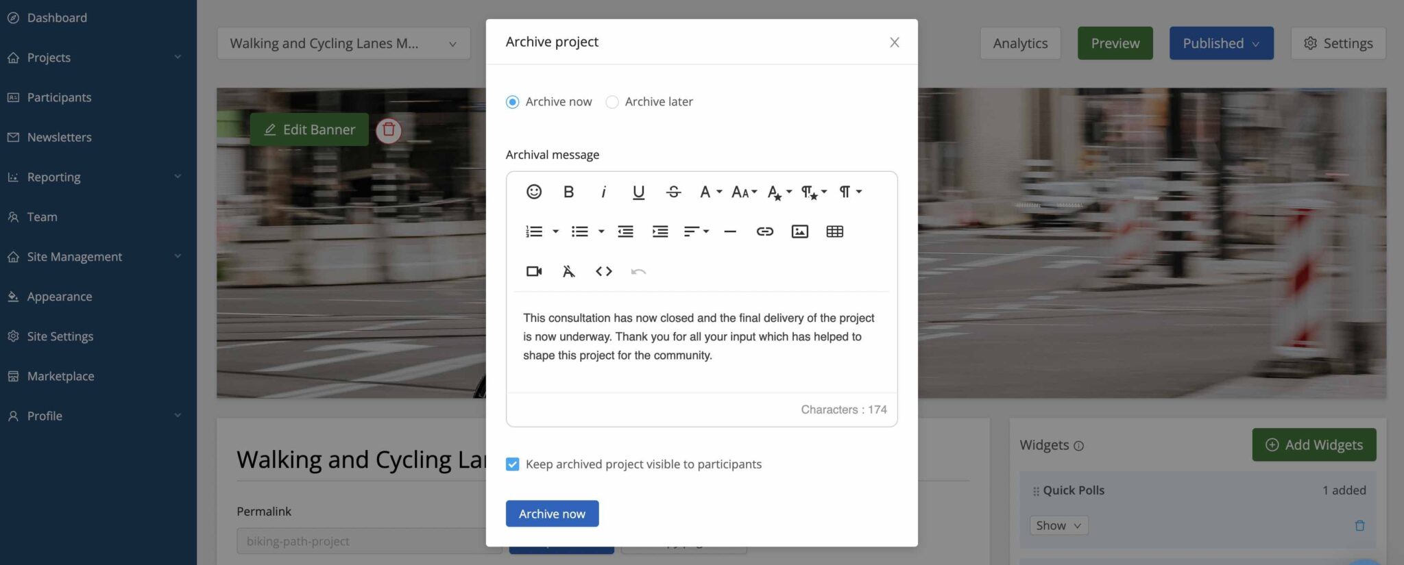 Best Practice Tips for Archiving Projects | EngagementHQ | Granicus