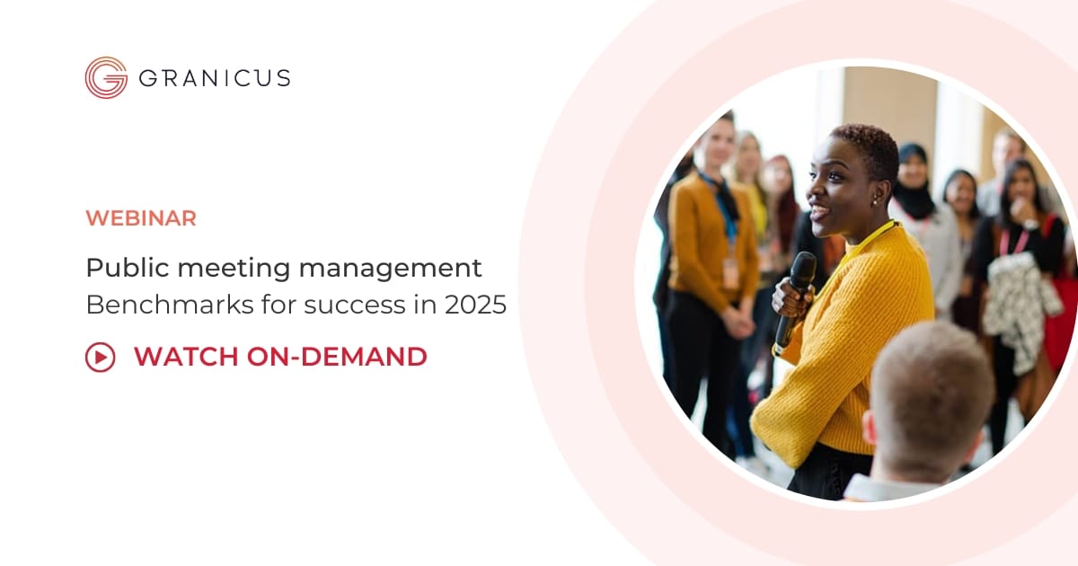Public meeting management: Benchmarks for success in 2025 | Webinar